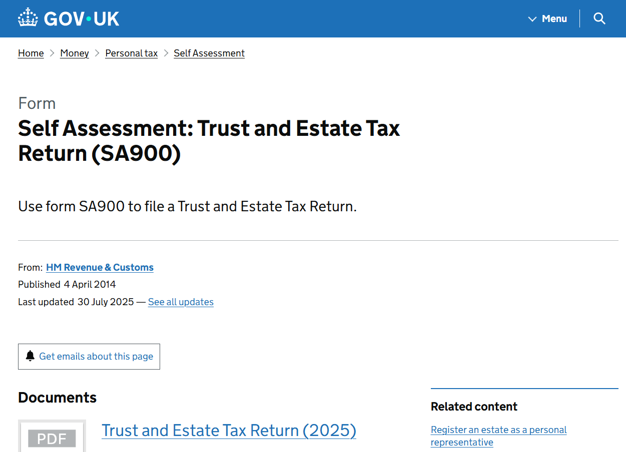 SA900 Form: Trust & Estate Tax Return Guide
