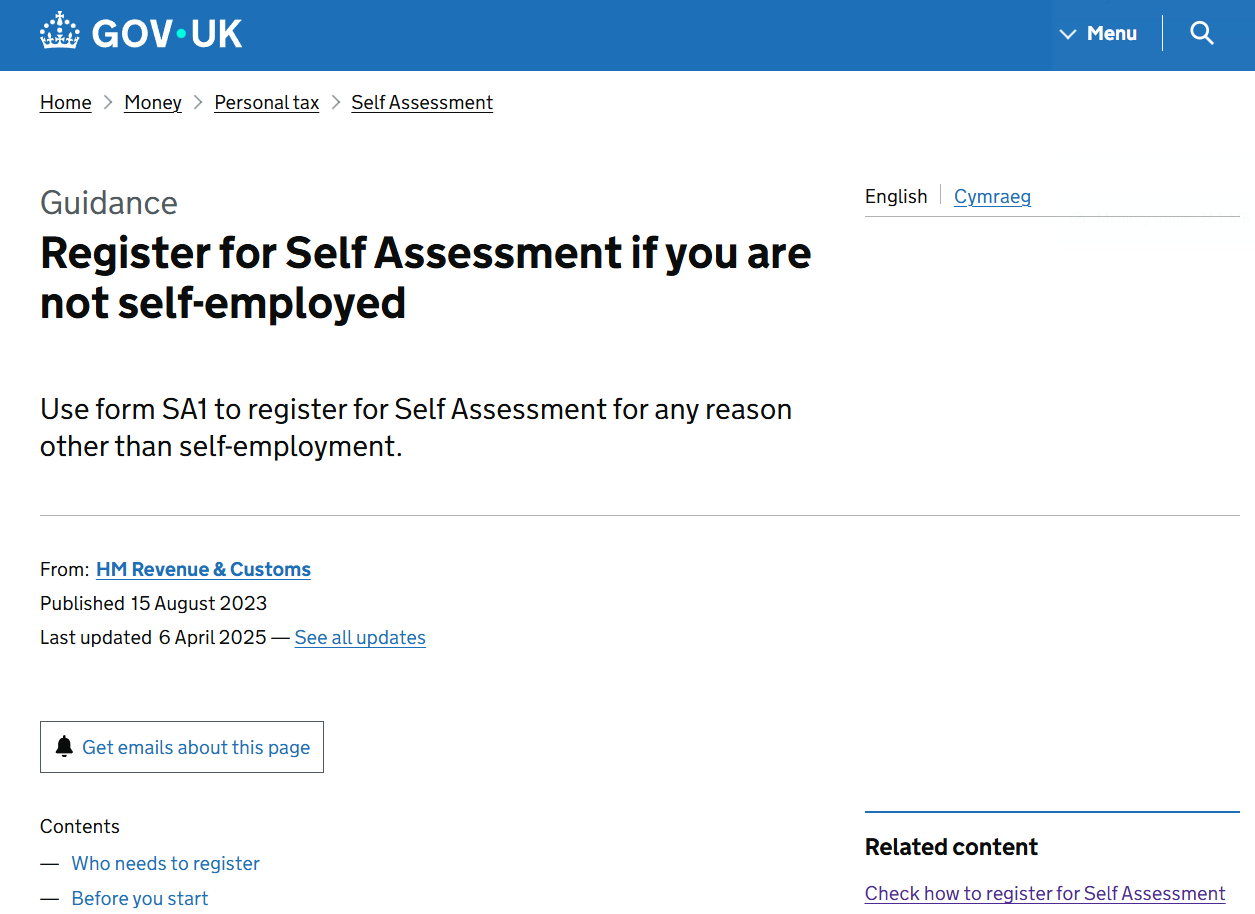 SA1 Form Explained – HMRC Self Assessment Registration & UTR Help